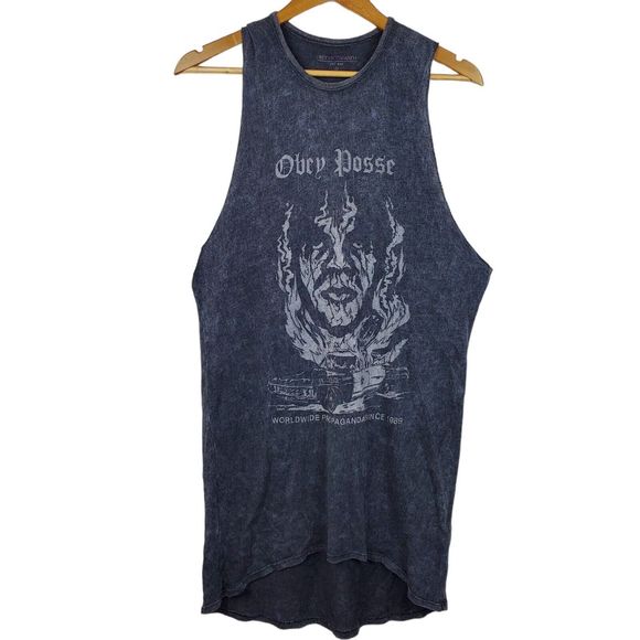 Obey | Dresses | Obey Posse Police Car Flame Face Gray Sleeveless Hi ...